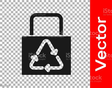 투명 한 배경에 고립 된 재활용 아이콘블랙 페이퍼 쇼핑 백 재활용 기호가 있는 가방 벡터 가방에 대한 스톡 벡터 아트 및 기타 이미지 Istock