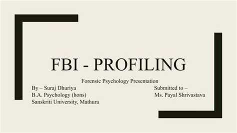 Forensic Psychology Criminal Profilingpptx