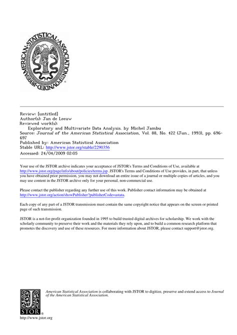 Pdf Exploratory And Multivariate Data Analysis