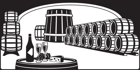 Wine Cellar With A Tasting Plate Stock Vector Illustration Of Arch