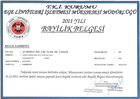 Belge Ve Sertİfİkalarimiz
