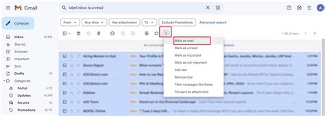 gmail how to mark all messages as read