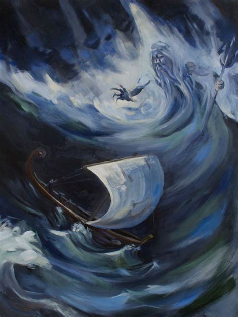 Odysseus And Poseidon By Faolainillustration On Deviantart Greek