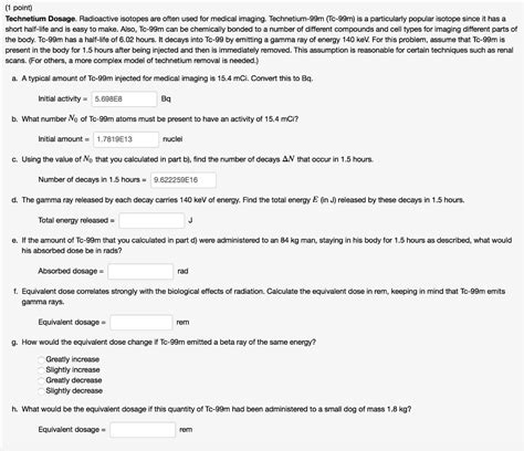 Point Technetium Dosage Radioactive Isotopes Are Often Used For Medical Imaging Technetium 99m
