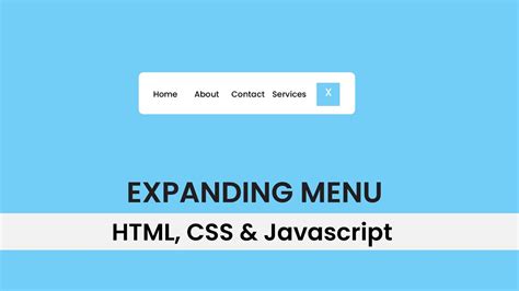 Expanding Menu Horizontal Html Css And Javascript Youtube