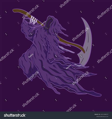 Verctor Grim Reaper Outline Illustration Logo Stock Vector Royalty