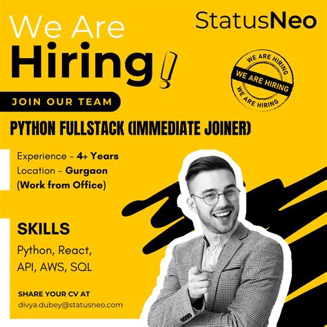 Pythonfullstack Gurgaonlocation Experience Musthave Divya Dubey