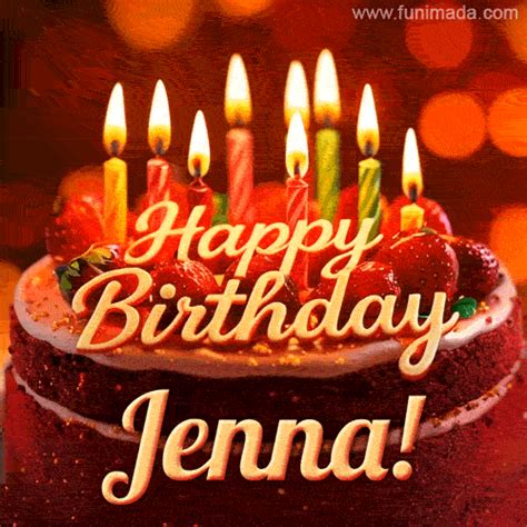 Personalized Jenna Birthday Cake  With Berry Topping Download On