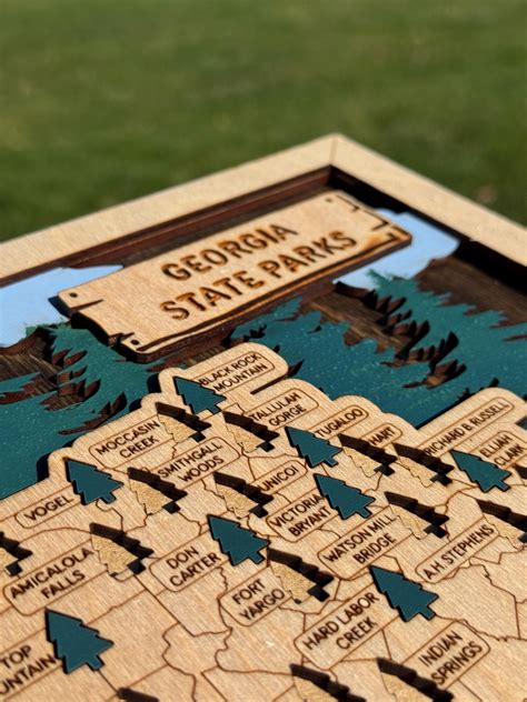 Georgia State Parks Travel Tracker Map Laser Cut Svg File Digital