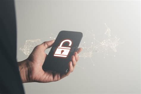 Data Security System Concept Businessman Using Mobile Phone With Security Icon Screen