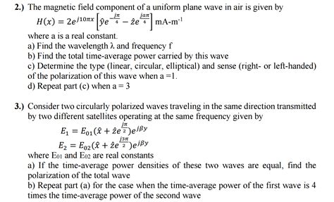 The Magnetic Field Component Of A Uniform Plane Wave
