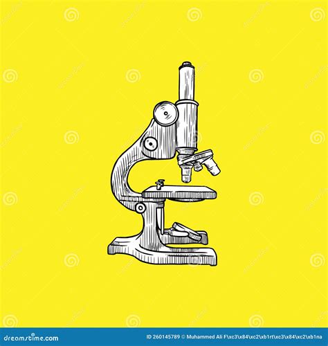 Microscope Hand Drawn Stock Vector Illustration Of Surgeon 260145789