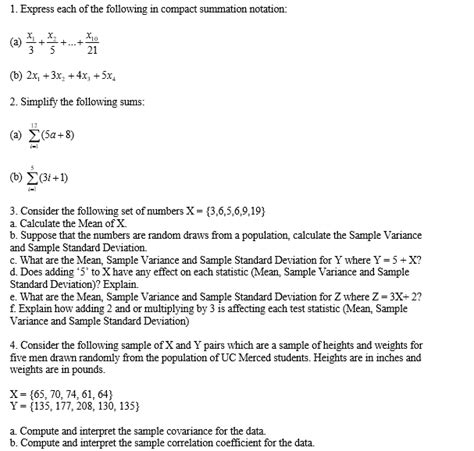Solved Express Each Of The Following In Compact Summation