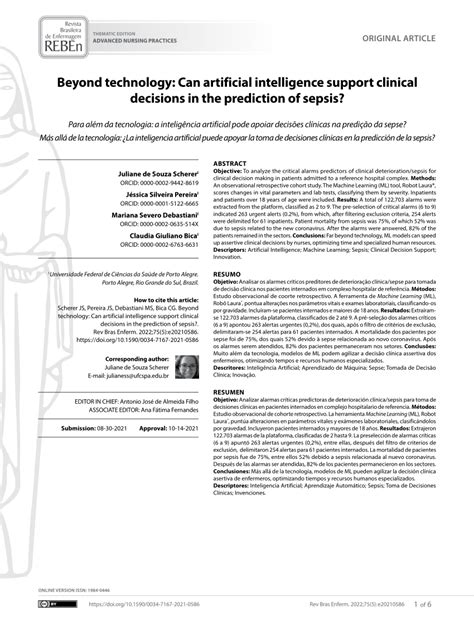 Pdf Beyond Technology Can Artificial Intelligence Support Clinical Decisions In The