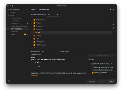 IntelliJ Live Template을 이용하여 자주 사용하는 코드 템플릿화