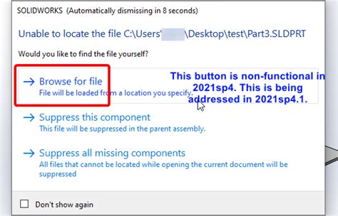 browse for file button for missing file references does nothing