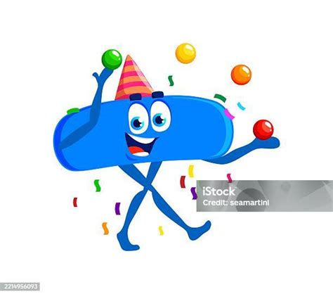 Cartoon Minus Symbol Character Birthday Holiday Stock Illustration