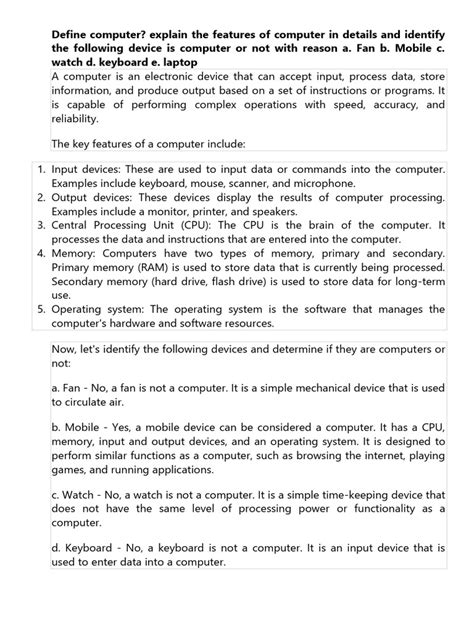 Computer Hardware Questions And Answer Pdf
