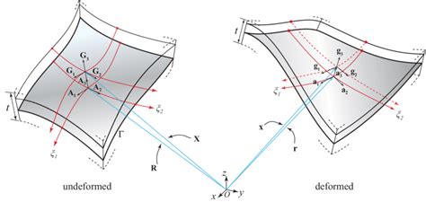 Shell Geometry Description In Undeformed And Deformed Configurations Download Scientific