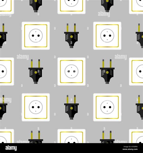 Power Plug Seamless Pattern Stock Vector Image And Art Alamy