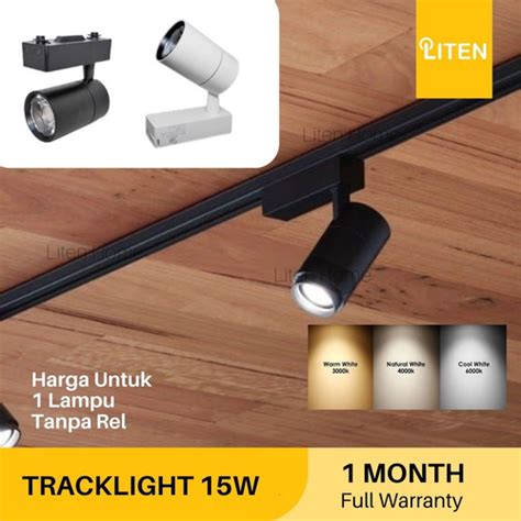 Jual Liten Lampu Led Track Light Lampu Rel Tracklight Spotlight W Watt Hitam K
