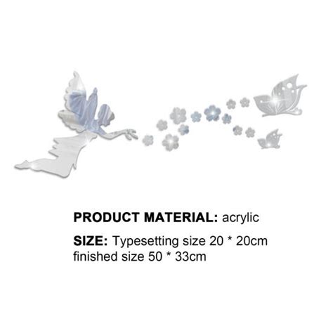 Купити Наклейки на стіни з дзеркальною поверхнею Самоклеючі легкі фрески з квітковою феєю