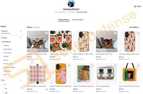 创意拼接插画速看！keith 律所代理 Kendra Dandy 版权画维权发案！ Sellerdefense