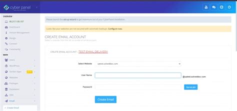 How To Send Test Email Using Cyberpanel