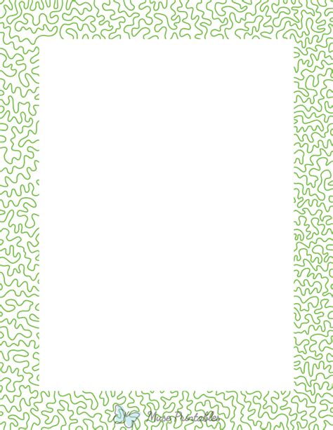 Printable Green Squiggly Line Page Border