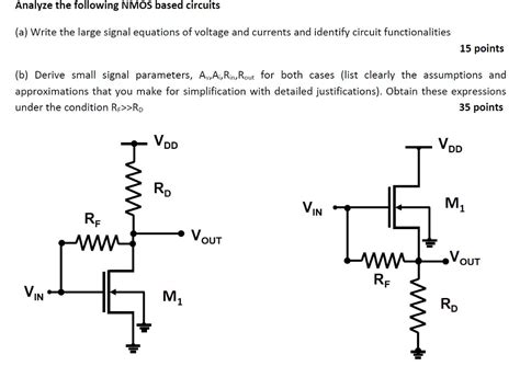 Solved Analyze The Following NMOS Based Circuits A Write Chegg Com