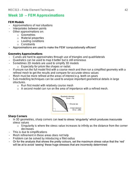 Finite Element Techniques Notes Mec313 Finite Element Techniques