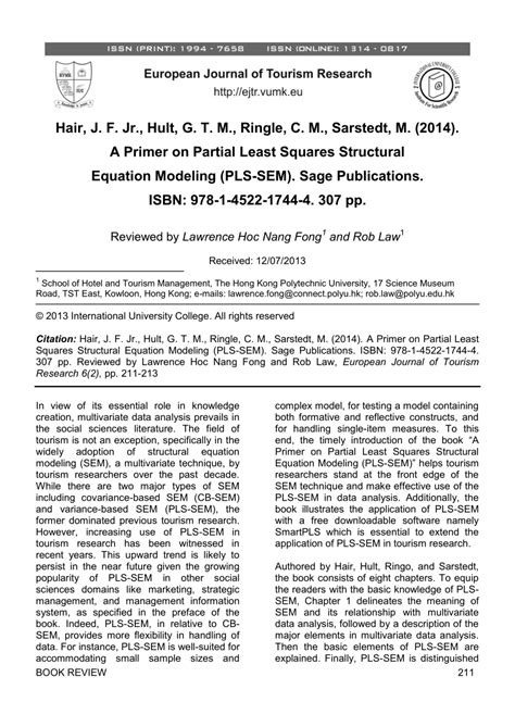 PDF Hair J F Jr Hult G T M Ringle C M Sarstedt M