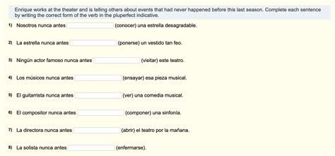 Solved Complete Each Sentence By Writing The Correct Form Of The Verb