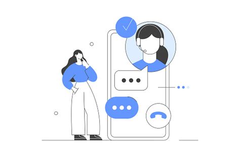 고객 지원 온라인 헬프데스크 플랫폼을 사용하는 캐릭터 헬프데스크 또는 콜센터 운영자로부터 질문하고 답변을 받습니다 평면 만화