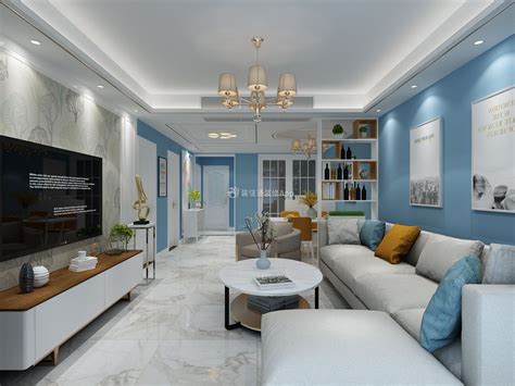 125平米三居室现代简约风格客厅装修设计效果图图集装信通网效果图