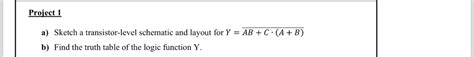 Solved Project A Sketch A Transistor Level Schematic And Chegg