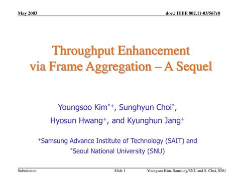 Ppt Throughput Enhancement Via Frame Aggregation A Sequel