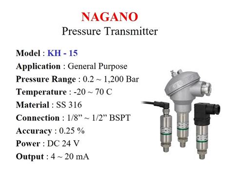 Pressure Transmitter Nagano Kh 15 Screw Connection Gamako Ekakarsa