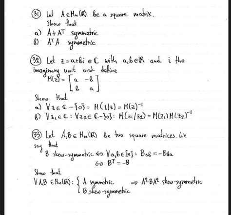 Solved Let AMn R Be A Square Matrix Show That A Chegg