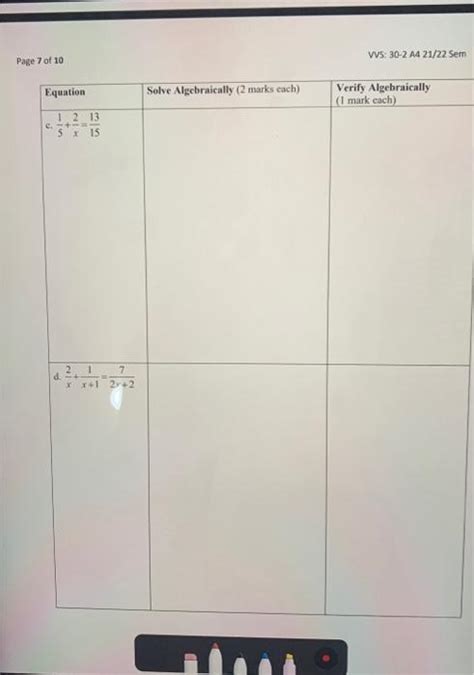 Solved 8 Algebraically Solve And Verify Each Rational
