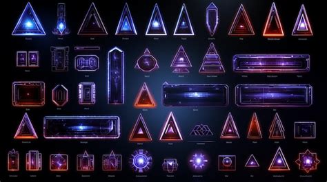Premium Ai Image Abstract Geometric Primitive Shapes Set Of Purple