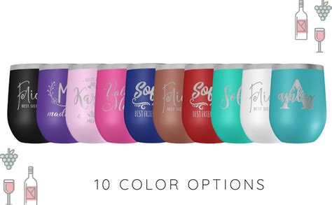 Personalized Wine Tumblers 12 Oz Black 12 Designs