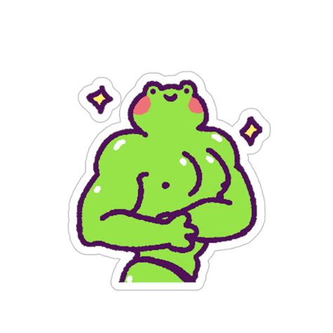Buff Frog Sticker Etsy
