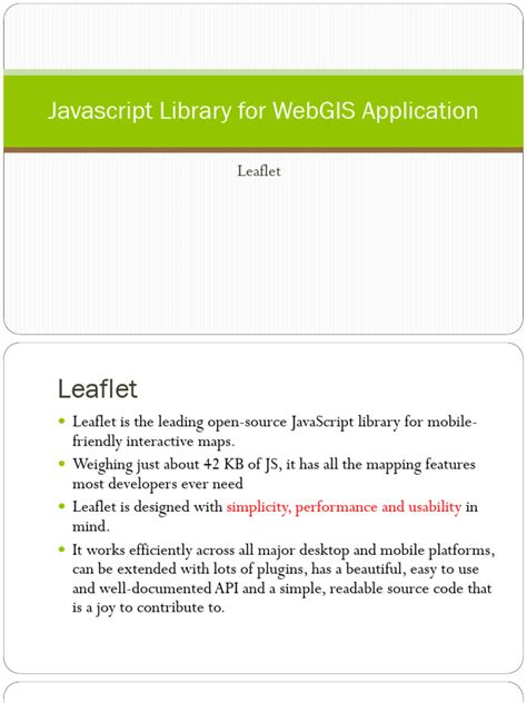 Webgis Leaflet Pdf Software Engineering Computing