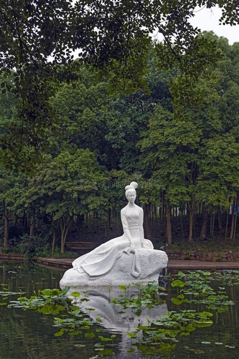 The Scenery Of Xi Shi S Hometown Park And Statue Of Legendary Xi Shi In Zhuji Zhejiang Province