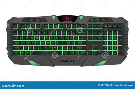 Gaming Keyboard With Led Backlit Stock Illustration Illustration Of