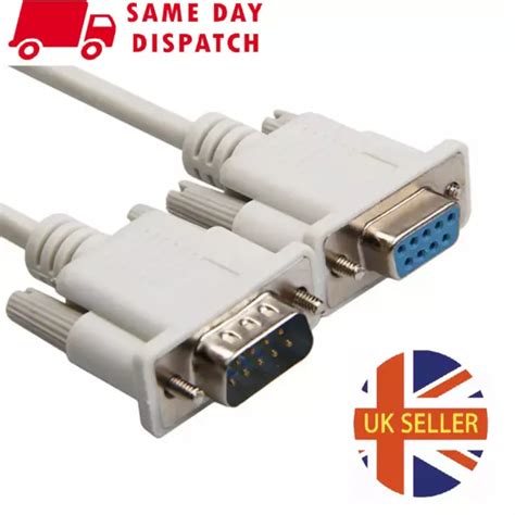 9 Pin Male To Female Rs232 Db9 Serial Extension Cable Pc Converter Adaptor Uk £4 45 Picclick Uk