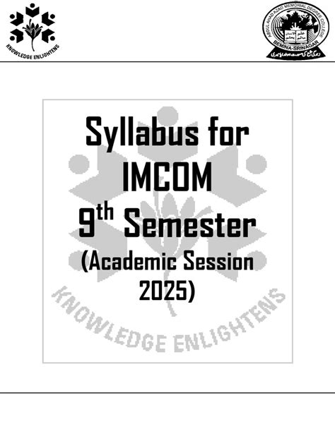 Syllabus For Imcom 9th Semester Academic Session 2025 Pdf