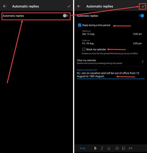 How To Set Out Of Office In The Outlook App