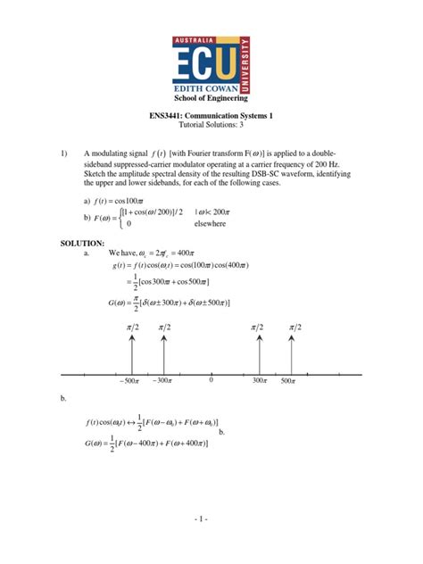Tutorial 3 Solution Download Free Pdf Electrical Engineering Signal Processing